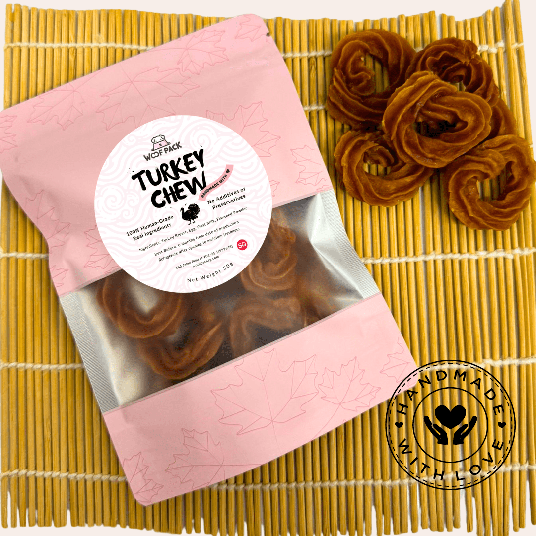 Premium Dehydrated Treats - Turkey Chew | Woof Pack SG